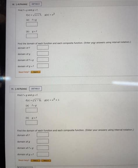 solved 10 [ 16 points] find f∘g and g∘f f x x 7 g x x2