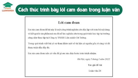 15 Mẫu Lời Cam đoan Trong Luận Văn XuẤt SẮc NhẤt Cách Viết