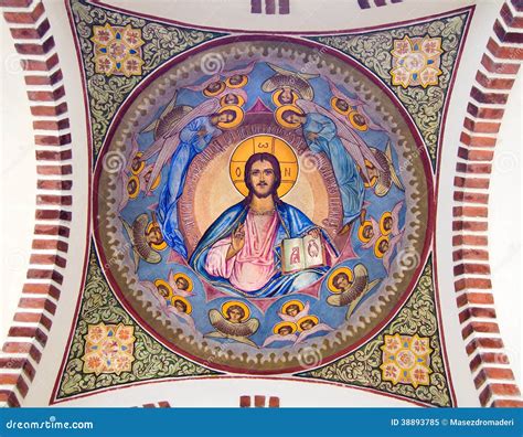 Kirchenmalerei Jesus Christ Redaktionelles Bild Bild Von Decke Orthodox 38893785