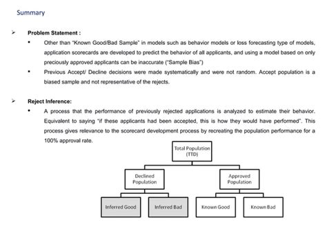 Reject Inference Methodologies On Underwriting Model Ppt
