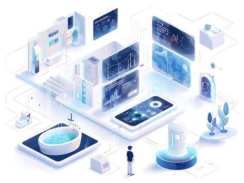 3d Microsoft Style Internet Intelligent Home Bearing Diagram Iot Smart Home Module Connectivity