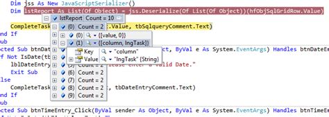 C How To Loop In Client Side Object Array In Visual Basic Stack