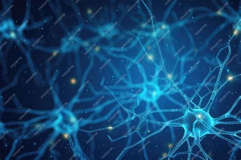 Premium Photo Generated Illustration Of Microscopic View Of Nerve Cells In The Brain Close Up View