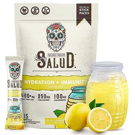 Salud 2 In 1 Hydration And Immunity Electrolytes Powder Lemonade 15