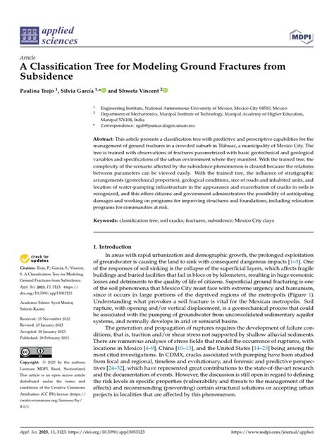 a classification tree for modeling ground fracture pdf cross validation statistics fracture