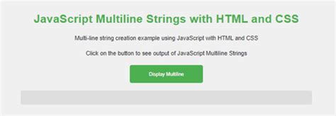 How To Add Multiline Strings In Javascript With Html And Css