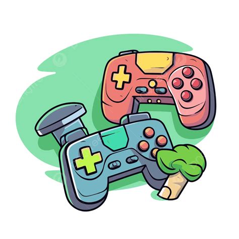 만화 스타일의 두 게임 컨트롤러 클립 아트 벡터 고립 된 만화 플레이 비디오 게임 스티커 디자인 상표 Png 일러스트 및 벡터 에 대한 무료 다운로드 Pngtree