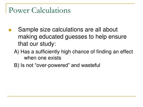 Ppt Sample Size And Power Calculations Powerpoint Presentation Free