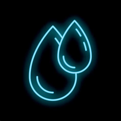 Neon Blue Water Drops Glowing On Black Background 50491197 Vector Art