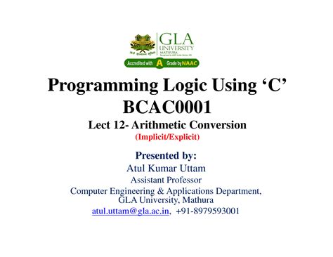 SOLUTION Lect Programming Logic Using C Arithmetic Conversion Studypool