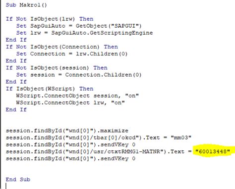 Sap Gui Scripting Connection With Excel Sap Community