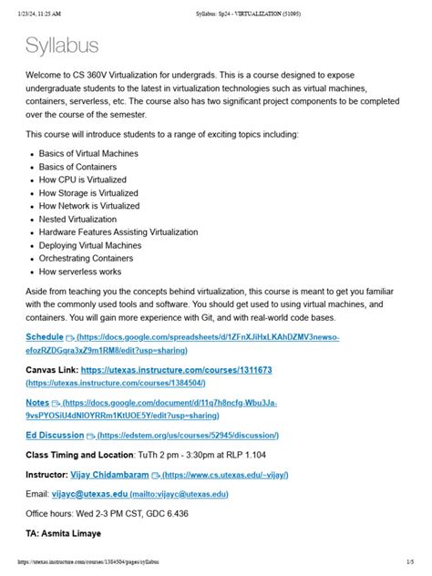 Cs360v Syllabus Pdf Virtualization Copyright