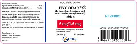 Hycodan Oral Solution Package Insert Prescribing Info