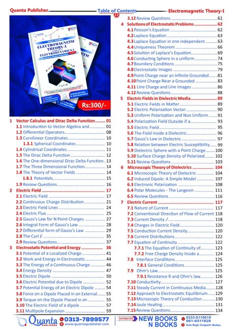 Electromagnetic Theory I Electrodynamics I Quanta Bs Msc Physics Books