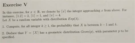 Solved Exercise V In This Exercise For R E R We Denote By Chegg Com