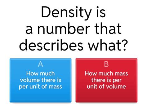 Density Basics Quiz