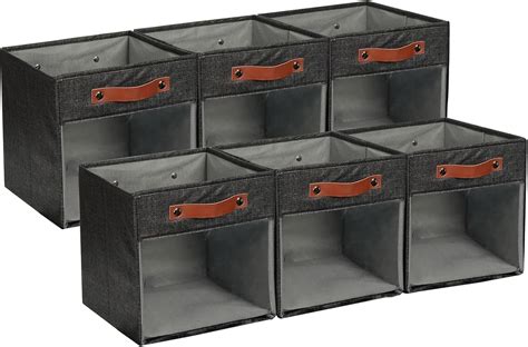 Fabric Cube Storage Bins 11 X 11 Collapsible Storage Cubes Bins For Storage Shelves Foldable