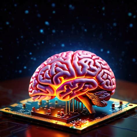 Brain On A Microchip Showing Artificial Intelligence And Computer