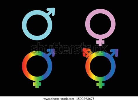 Set Different Sex Symbols Male Female vector de stock libre de regalías Shutterstock