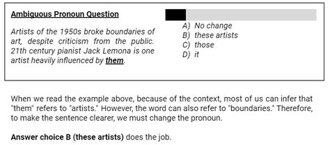 Ambiguous Pronoun In The Sat And The Act