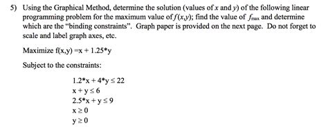 Solved Using The Graphical Method Determine The Solution Chegg