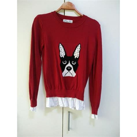 Y136เสื้อไหมพรมสีแดง แขนยาว สภาพ90 Shopee Thailand