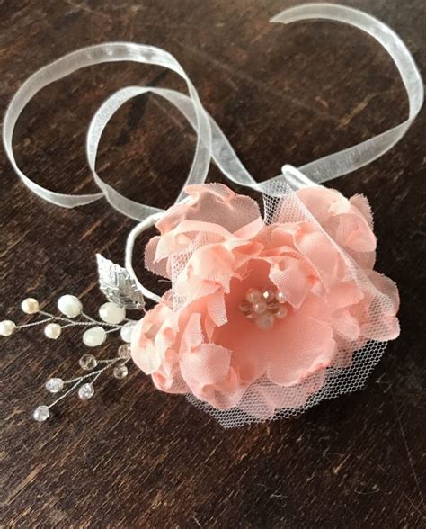 Цветочный браслет персикового оттенка — Workshop Leteria Wedding Accessories Jewelry Wedding