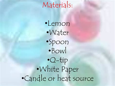 Invisible Ink Science Project Ppsx