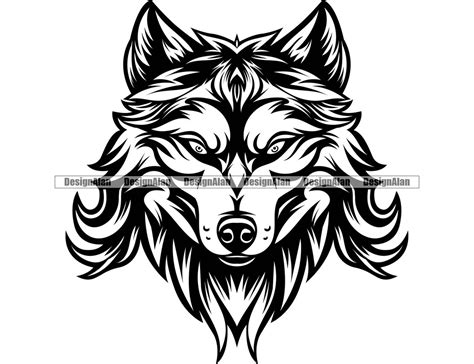 Wolf School Mascot Sports Team Fantasy League Cartoon Wild Animal Head