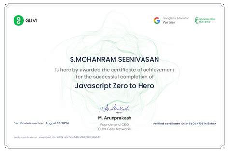 Mohanram S On Linkedin Javascript Webdevelopment Techlearning Codingjourney Guvi