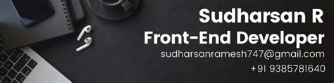 Sudharsan R Fresher Frontend Developer Html Css Bootstrap Javascript React React