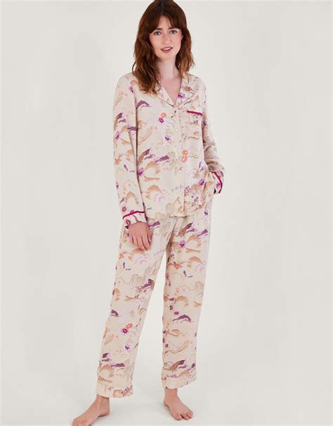 Bianca Print Pyjama Set Nude Pyjamas Monsoon Uk