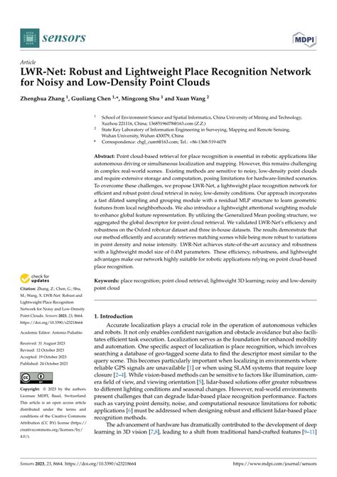 Pdf Lwr Net Robust And Lightweight Place Recognition Network For Noisy And Low Density Point