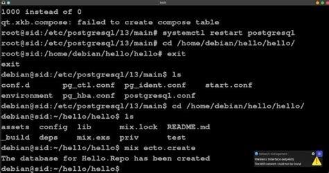 an error message when running the mix ecto create command questions