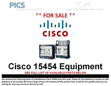 Cisco 15454 Equipment For Sale Misc Parts Available Telecomcauliffe