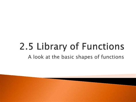 2 5 1 library of functions