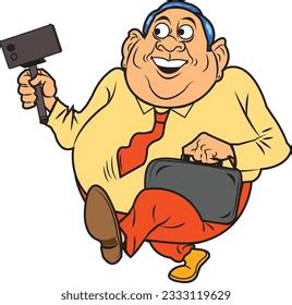 Fat Man Vector Clip Art Illustration Stock Vector Royalty Free