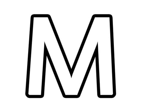 Uppercase Letter M Clean Vector Outline For Design And Education