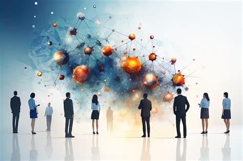 Premium Ai Image Abstract Graphic Of Team Collaboration Business Generative Ai