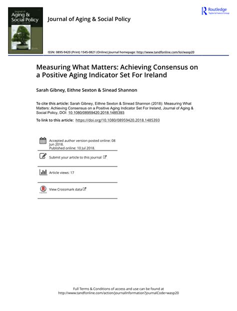 pdf measuring what matters achieving consensus on a positive aging