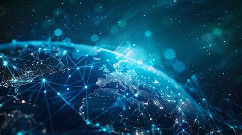 Dynamic Digital Globe Network Connections On Earth Futuristic