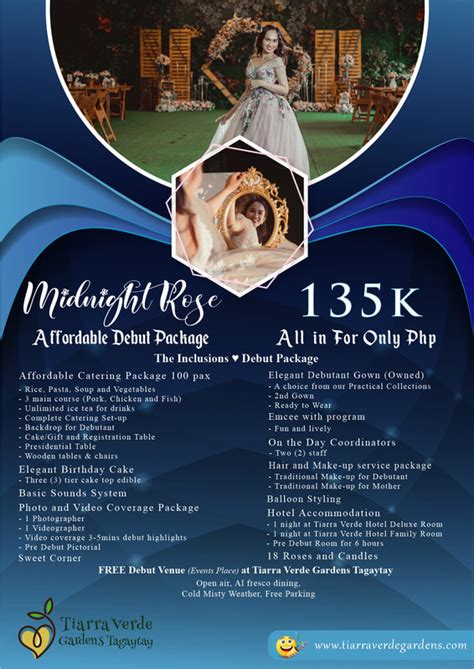 Affordable Debut Packages Affordable Wedding Debut Birthday Event Packages Tvg