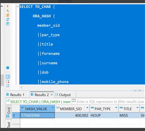 Discrepancy In Hash Values Generated At Db Level And At Mapping Level