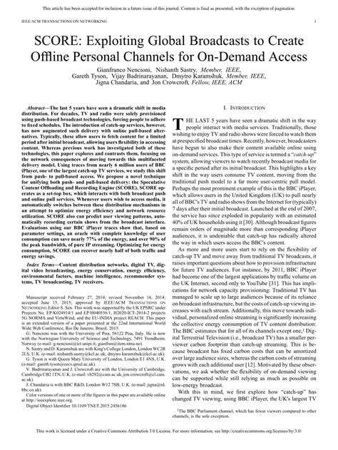 pdf score exploiting global broadcasts to create offline personal