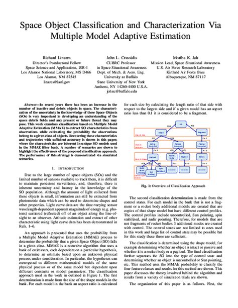 pdf space object classification and characterization via multiple