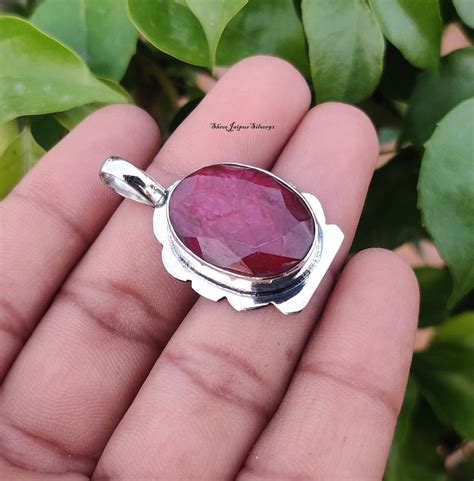 Ruby Silver Pendent 925 Sterling Silver Pendent Beautiful Pendent Stylish Pendent Nice
