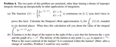Solved Problem The Two Parts Of This Problem Are Chegg