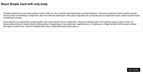 React Simple Card Examples Codesandbox
