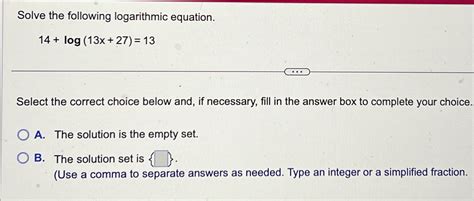 Solved Solve The Following Logarithmic Chegg