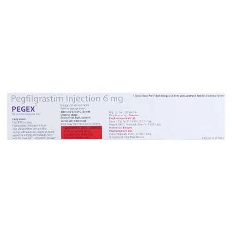 Pegex 6 Mg Injection At Best Price In New Delhi By Lucknow Medical
